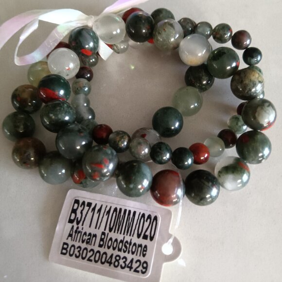 Jewelry | A Natural Stone 3 Piece Bracelet In Shades Of Green And Rust ...
